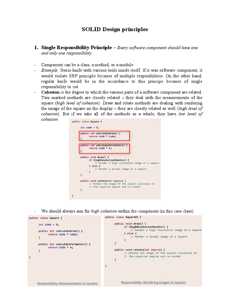 SOLID Principles | PDF | Interface (Computing) | Software Development