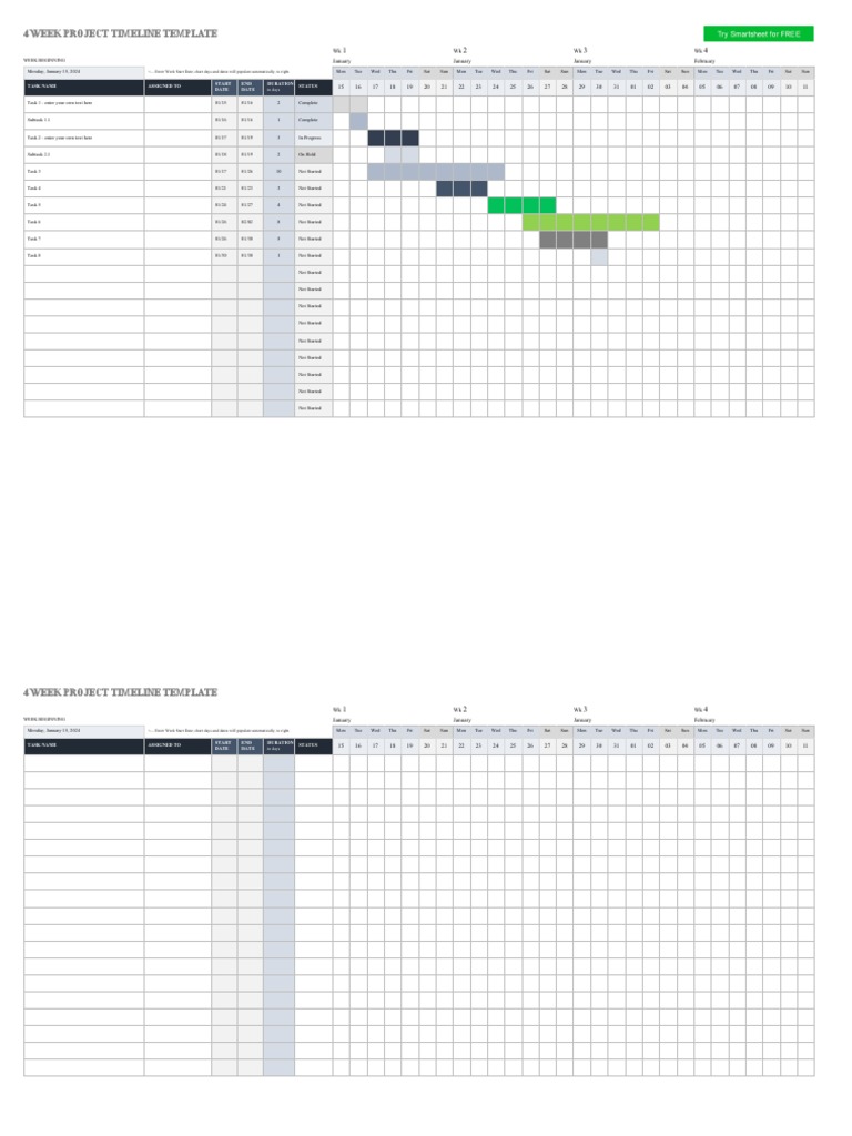 IC 4 Week Project Timeline Template 10660 | PDF