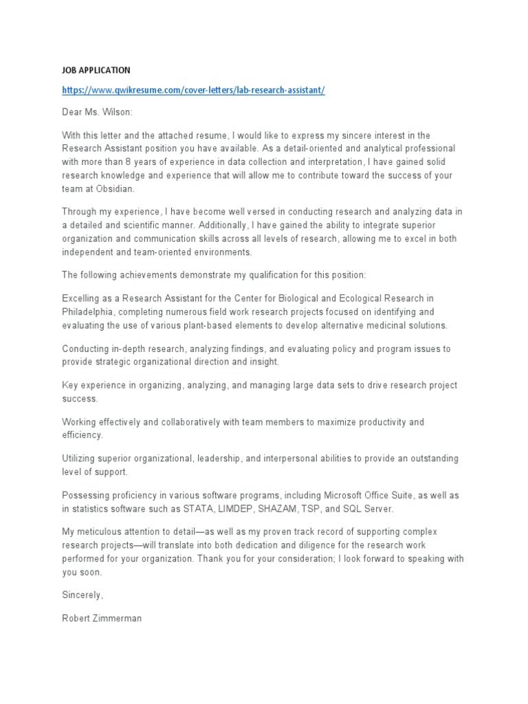 JOB APPLICATION Cover-Application Letter Samples | PDF | Data | Science