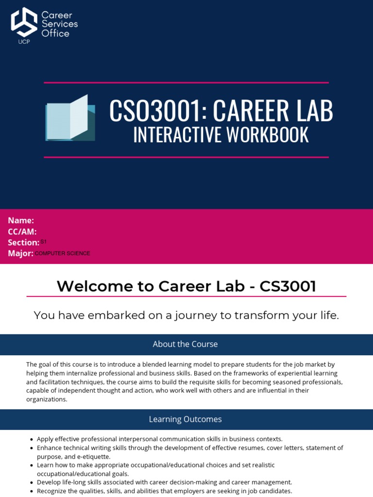 Interactive Workbook for Career Lab | PDF | Communication | Résumé