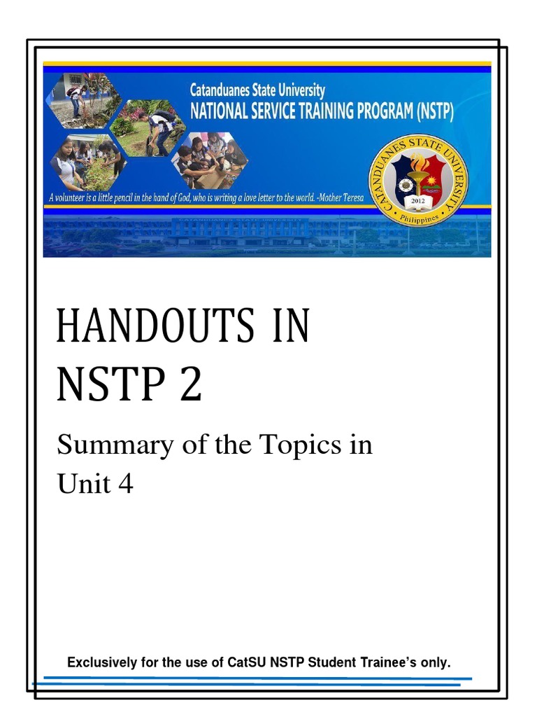 NSTP II Unit 4 - 090055 | PDF