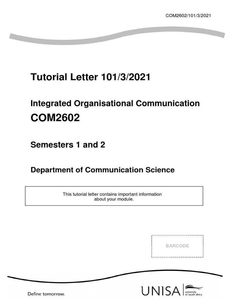 101 - 2021 - 3 Com2602 | PDF | Libraries | Communication