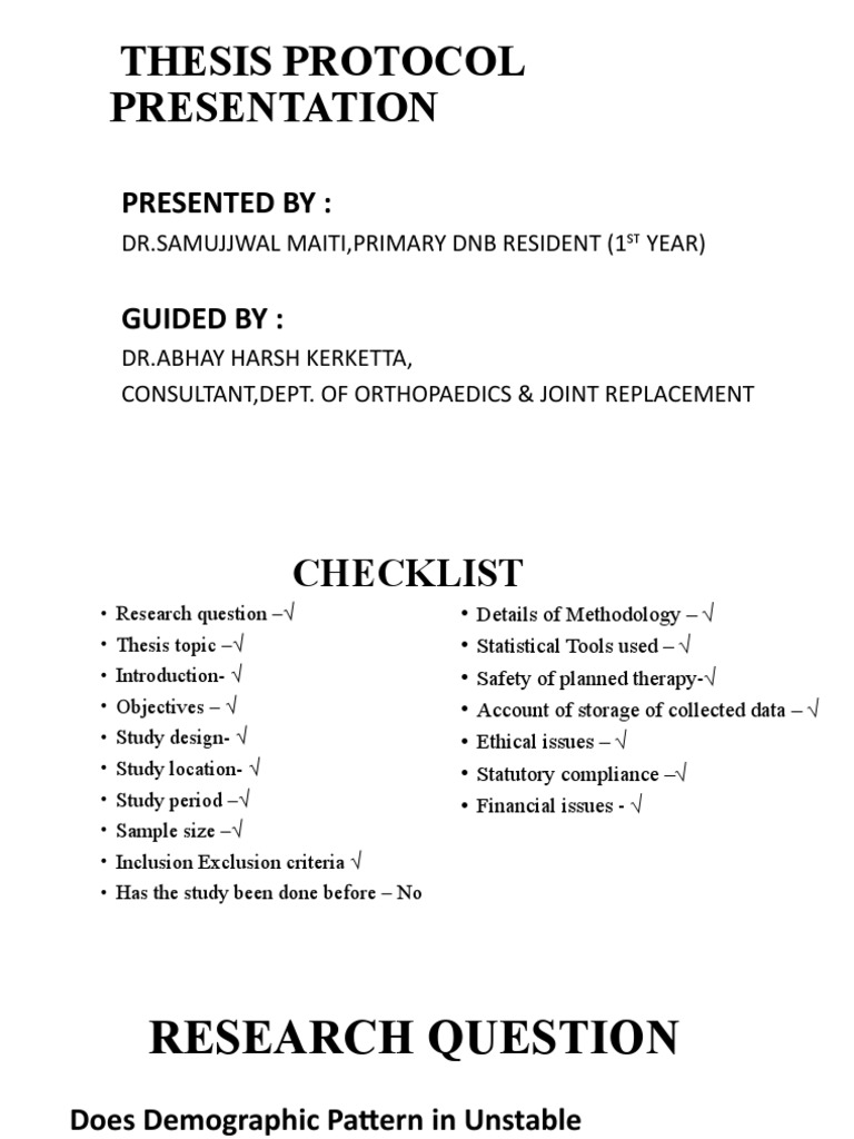 Thesis Protocol Presentation - Samujjwal | PDF