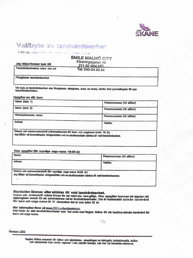 Överlämningsblankett | PDF