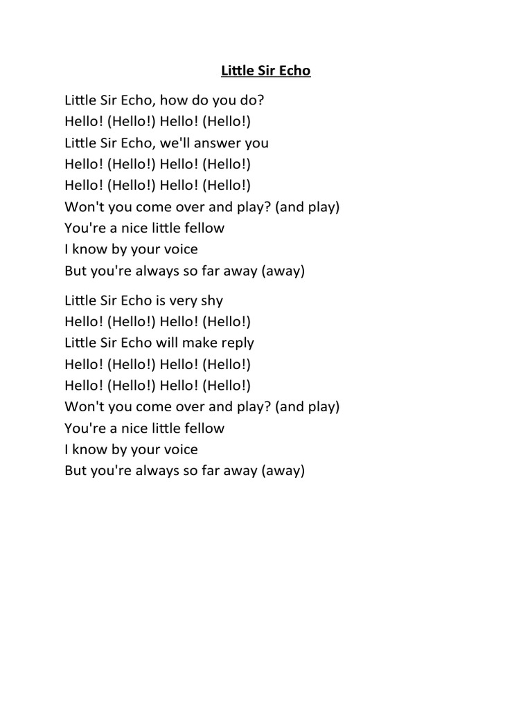 Little Sir Echo Song Lyrics | PDF | Art