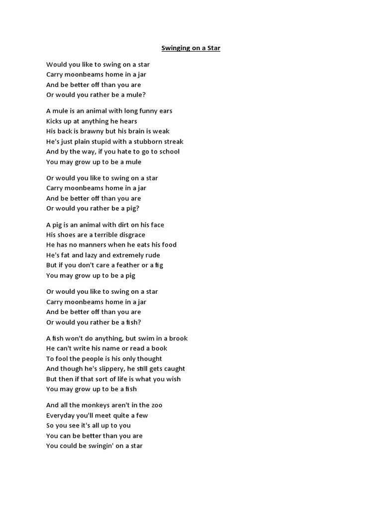 Swinging On A Star | PDF