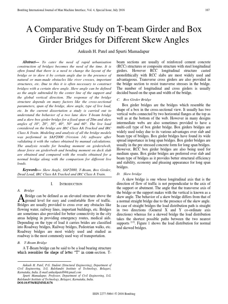 Skew Angle Effects on Bridge Types | PDF | Finite Element Method | Bending