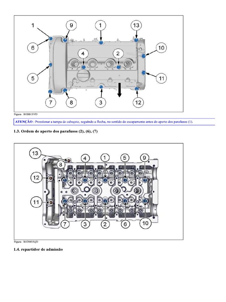 Sequencia Aperto Tampa de Valvulas THP | PDF