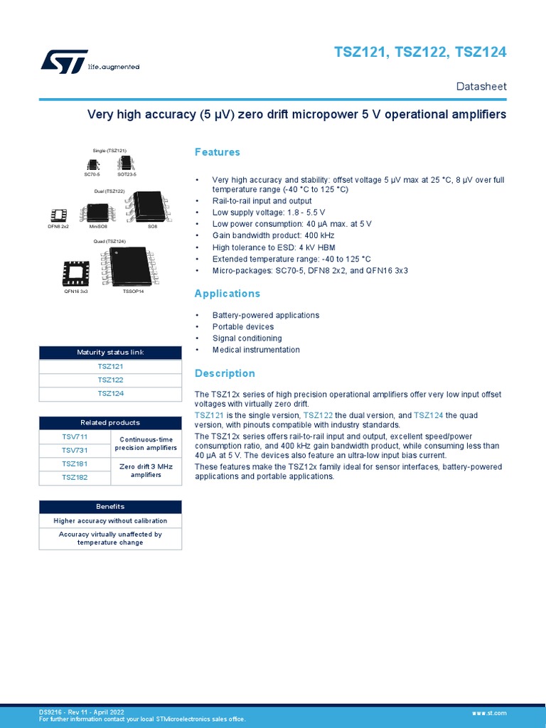 tsz121 2 | PDF | Amplifier | Operational Amplifier