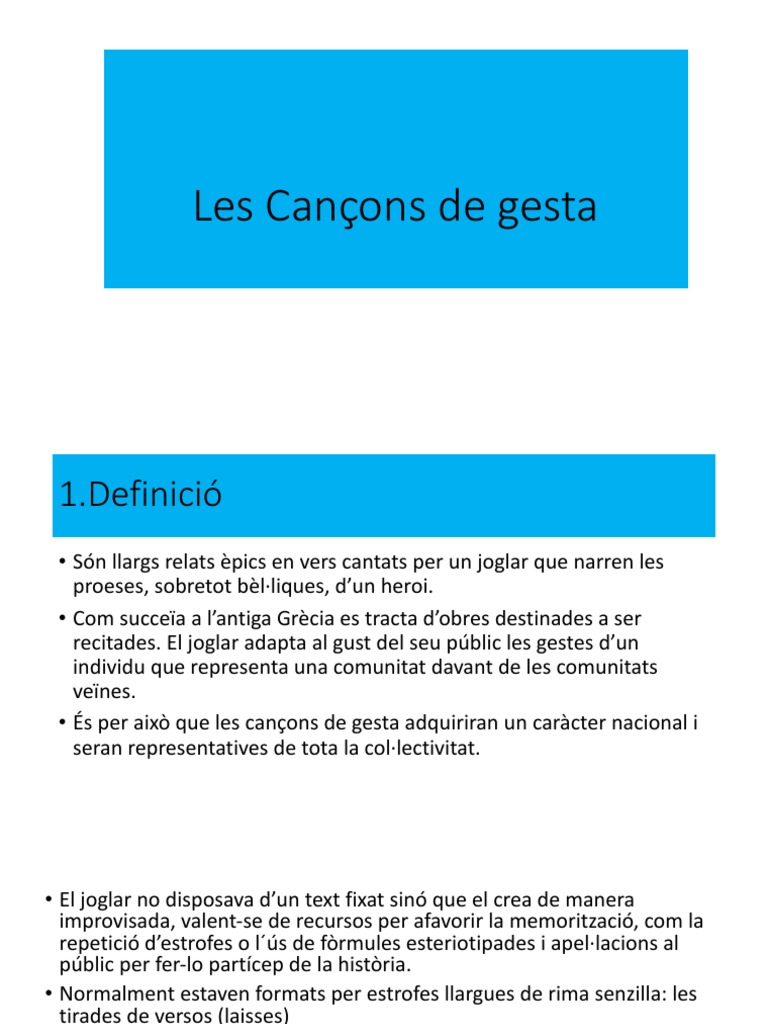 Cançons de Gesta | PDF
