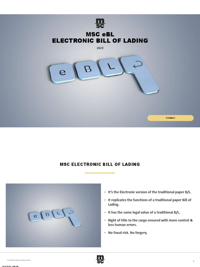 MSC eBL customer onboarding presentation_2023-03-ENG | PDF
