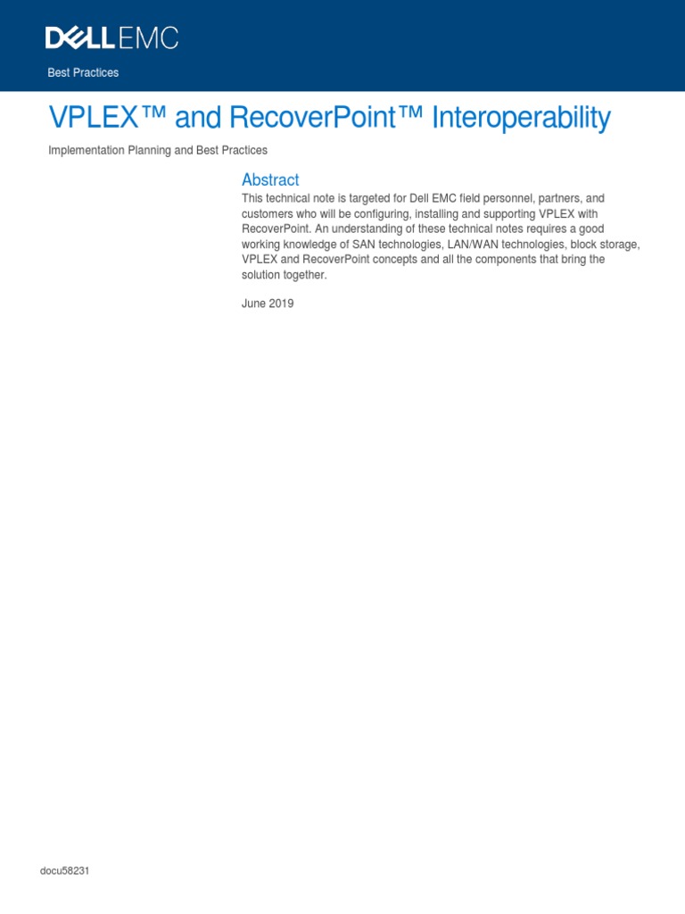 h13549-vplex-and-recoverpoint-interop-best-practices | PDF