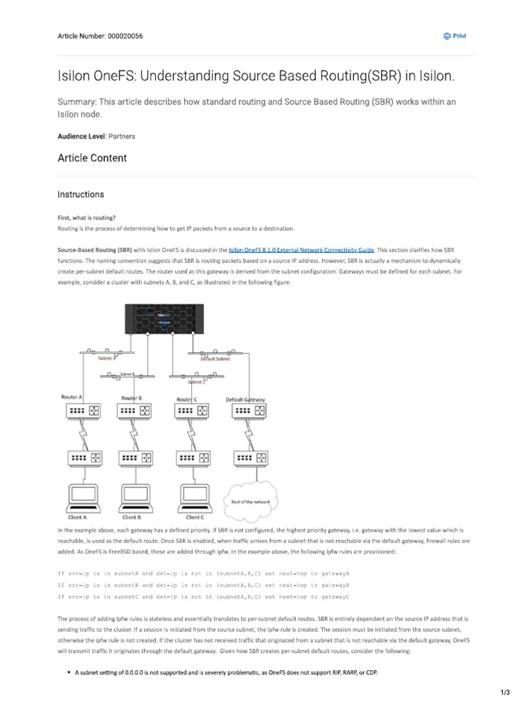 Source Based Route Isilon | PDF