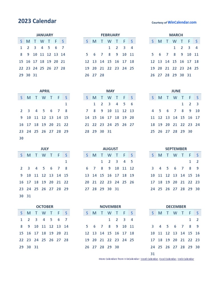 2023 Calendar One Page | PDF