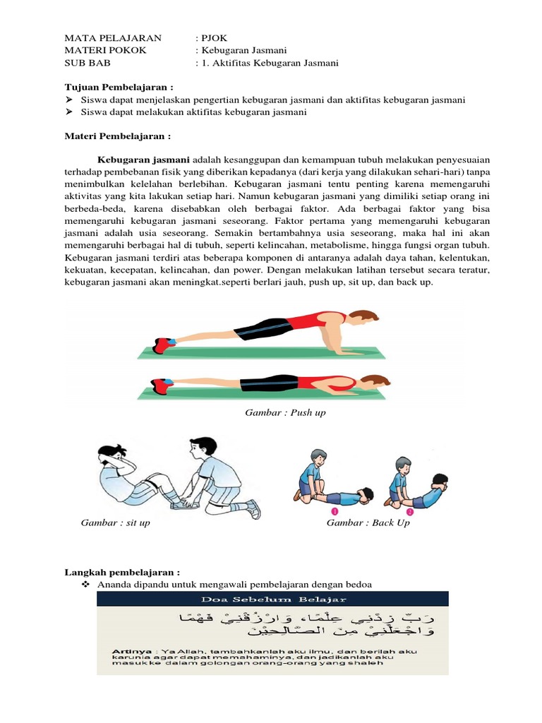 Materi Pjok Kelas 4 Aktivitas Kebugaran Jasmani | PDF