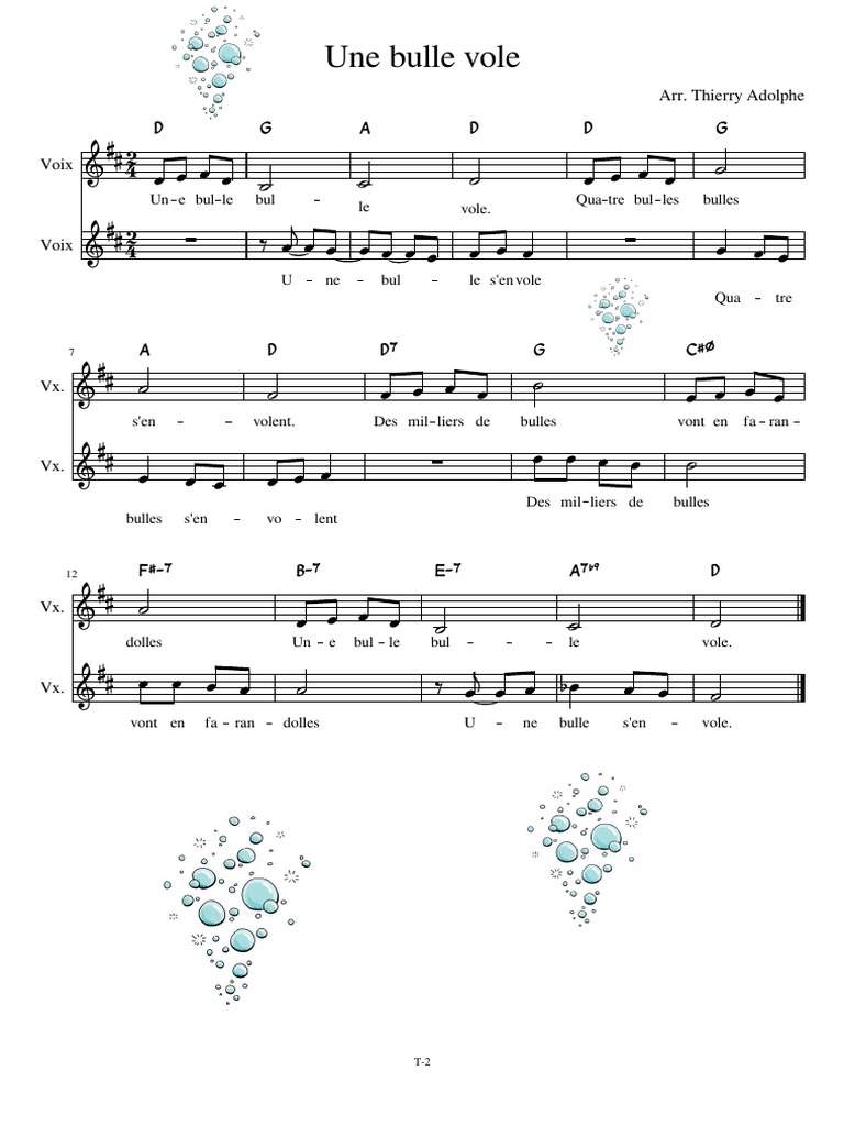 Une Bulle Vole-Arrangement | PDF