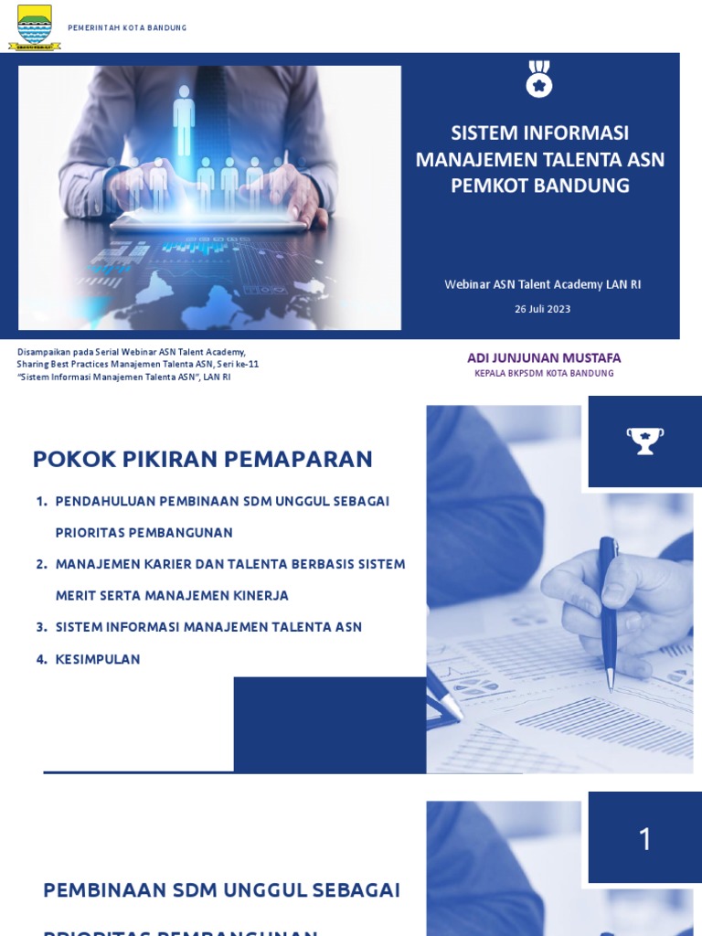 Manajemen Talenta ASN Kota Bandung - Webinar LAN RI - Min | PDF