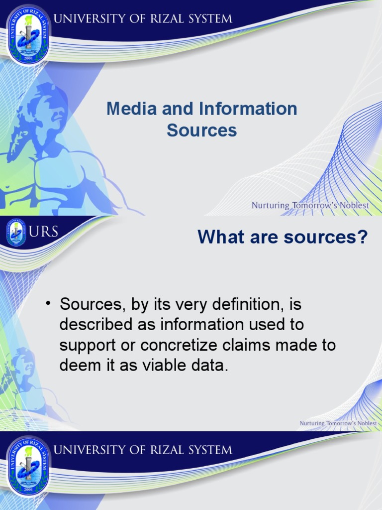 Media and Information Sources -- PPT | PDF