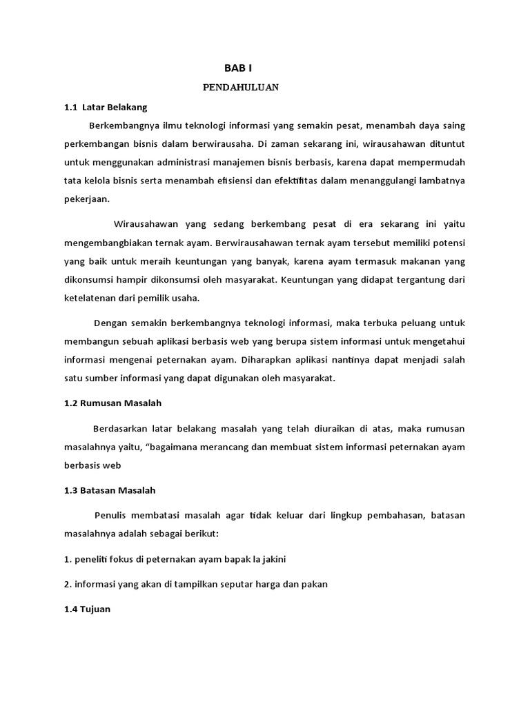 (Riska Rinawati) Proposal Sistem Informasi Peternakan Ayam | PDF | Teknologi & Rekayasa