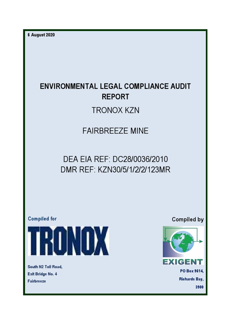 Fairbreeze Environmental Audit Report - August 2020 | PDF | Topsoil ...