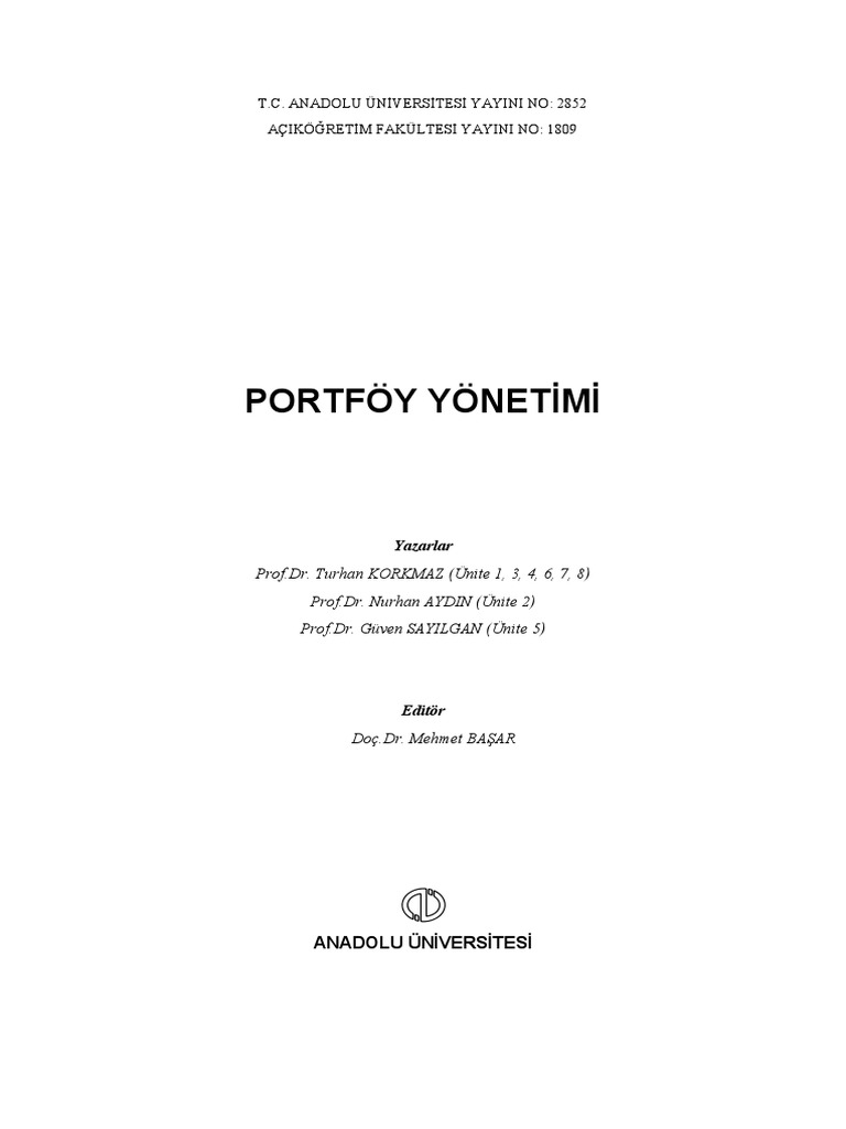 Portfoy Yonetimi | PDF