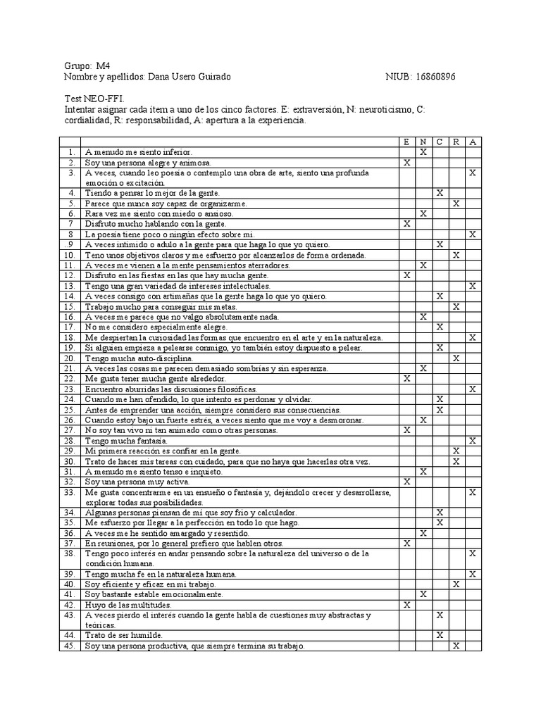NEO FFI Questr 2 Defnitivo | PDF