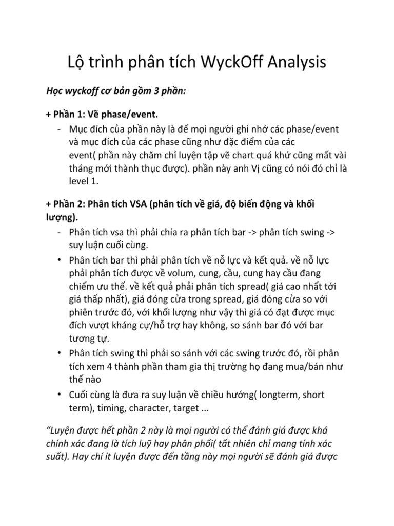 L Trình Phân Tích WyckOff Analysis | PDF
