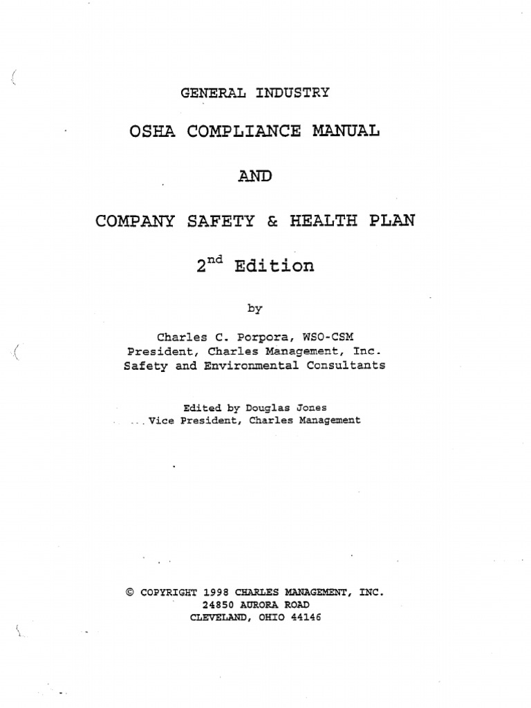 Osha Compliance Manual and Company Safety Health Plan | PDF