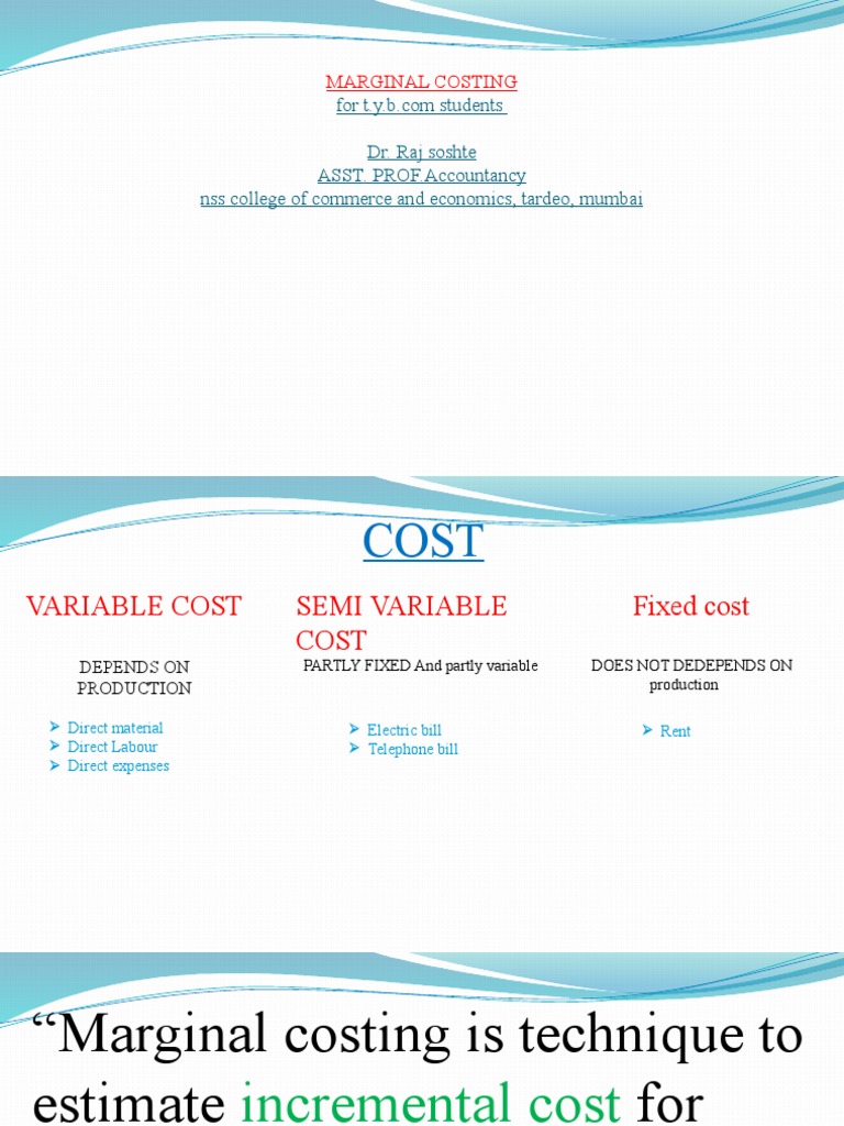 Marginal Costing | PDF