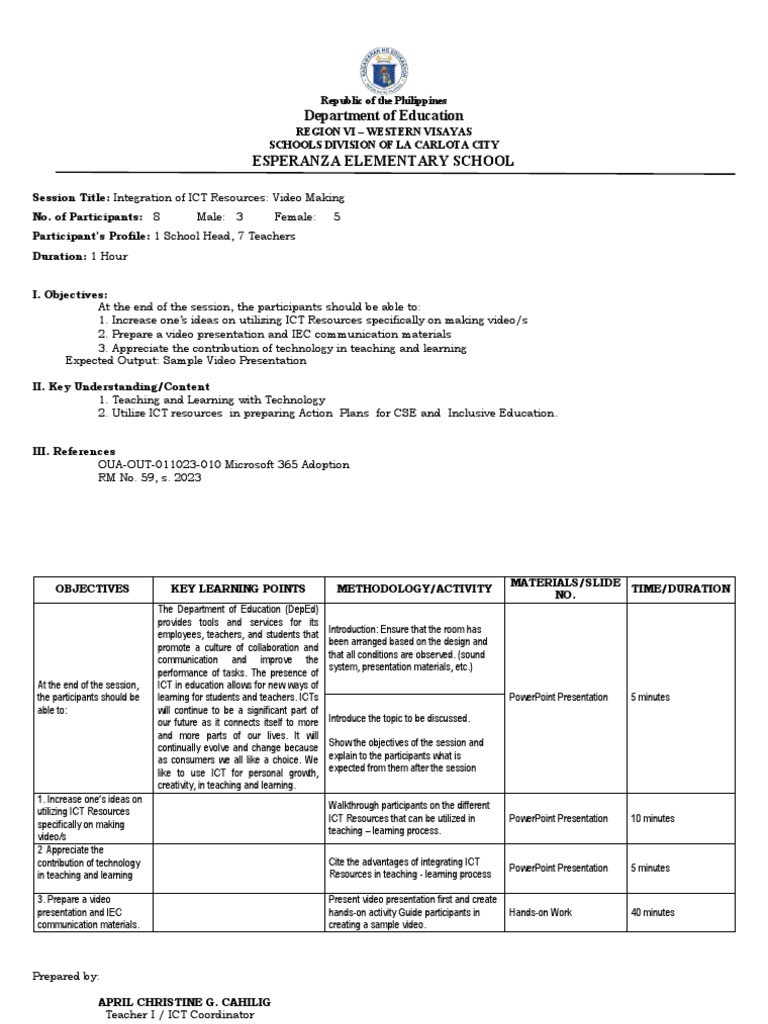 Session Guide Ict Inset | PDF