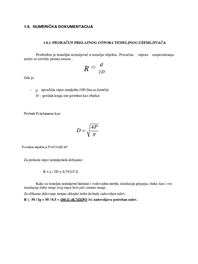 1.proracun Uzemljenje | PDF