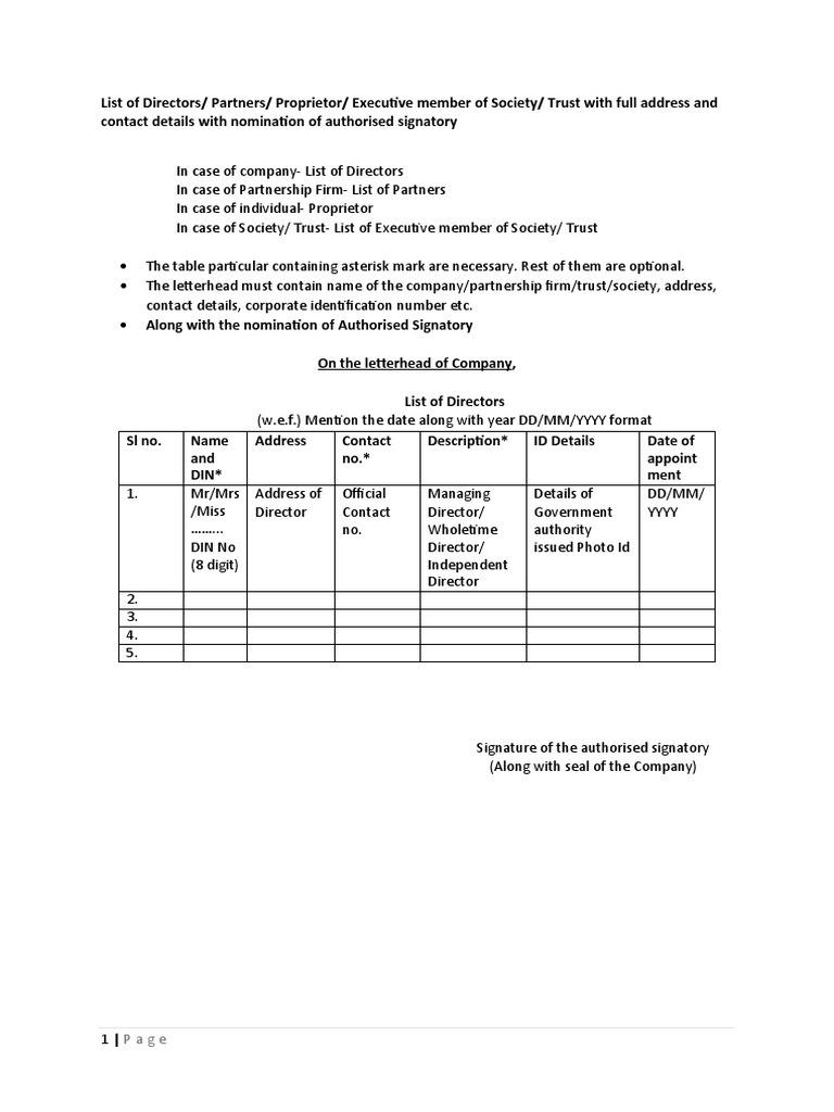 112 203 List of Director Partner Proprietor Executive Member | PDF ...