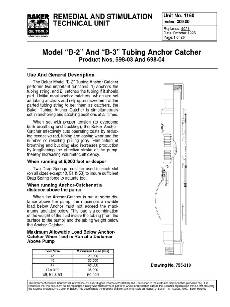 Baker B-2/B-3 Tubing Anchor Catcher | PDF