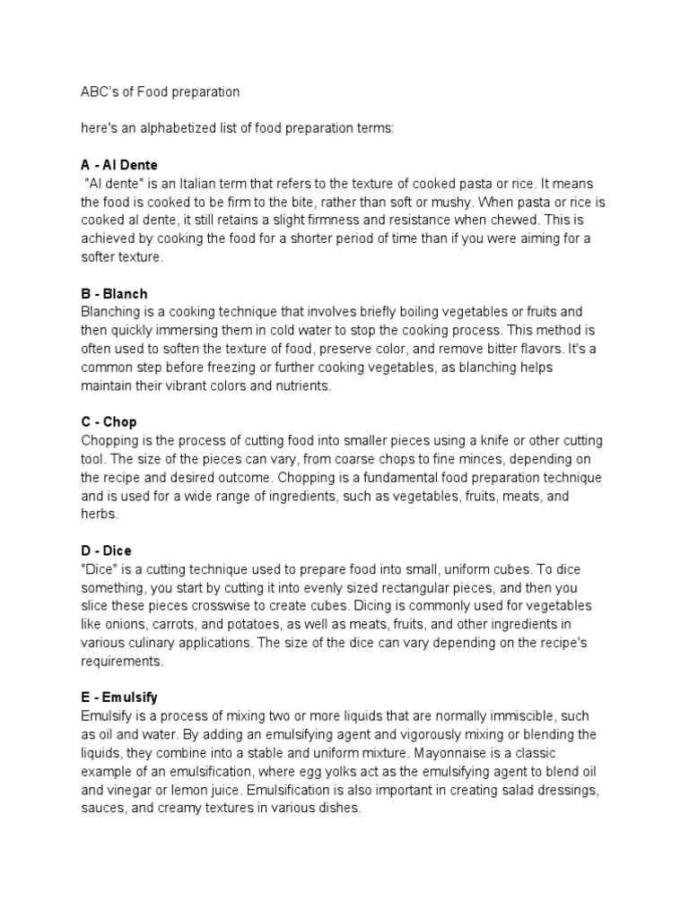 ABCS of Food Preparation | PDF | Cooking | Roasting