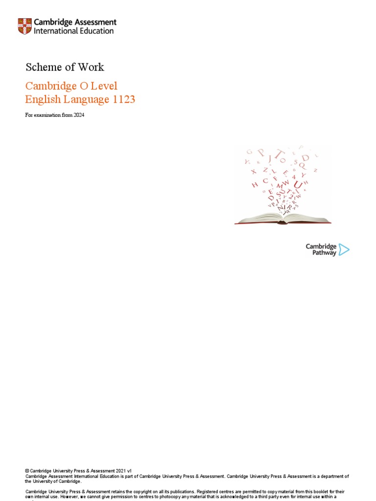 1123 Scheme of Work (For Examination From 2024) | PDF