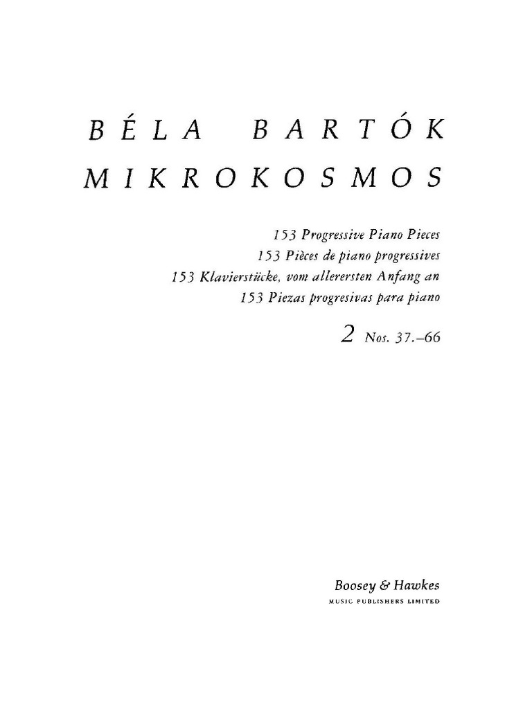 Bela Bartok - Mikrokosmos Vol. 2 | PDF
