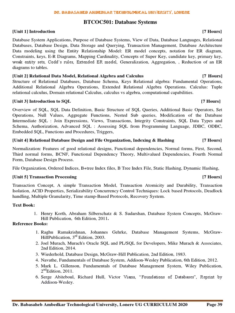 5th Sem Syllabus | PDF