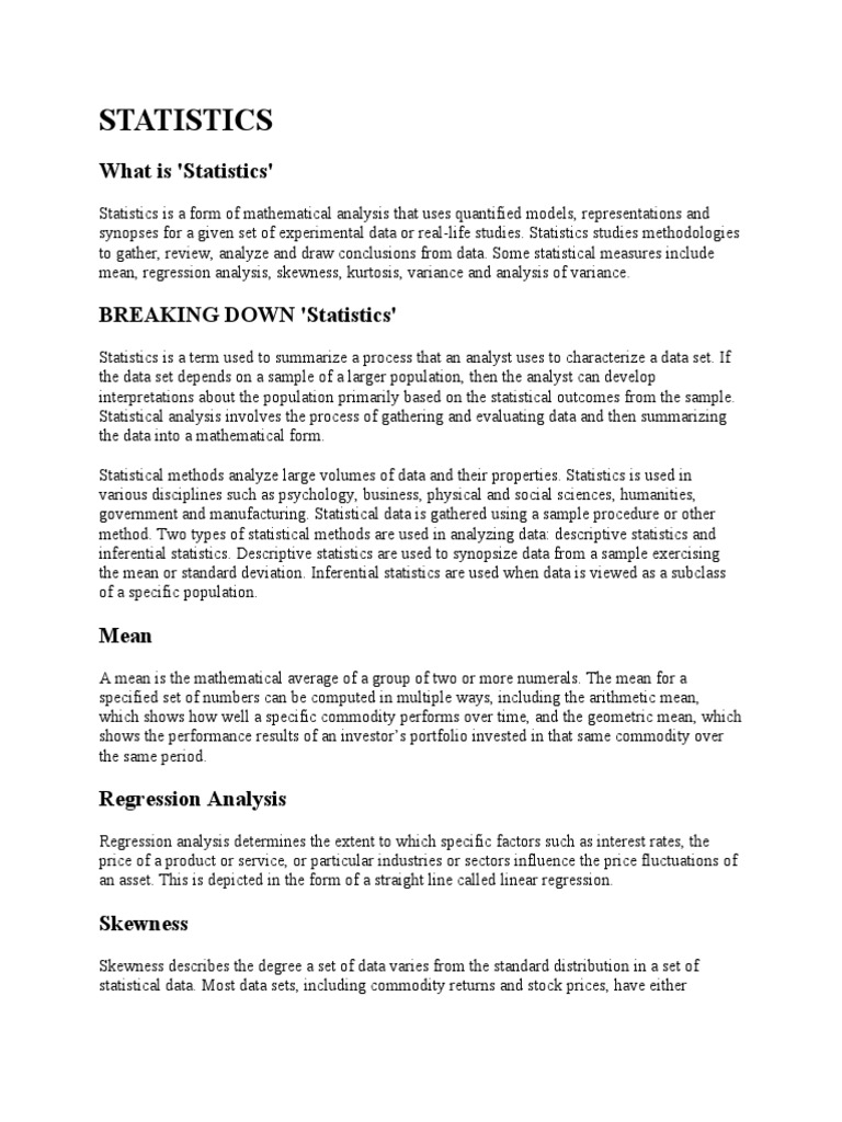 Statistics BIG | PDF | Statistics | Data Analysis