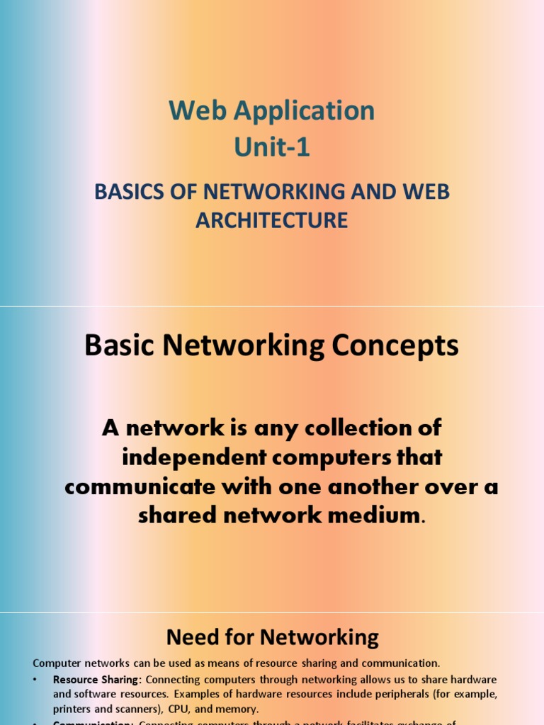 Web Application-class-XI-Unit1-Basics of Networking | PDF | Network Topology | Computer Network