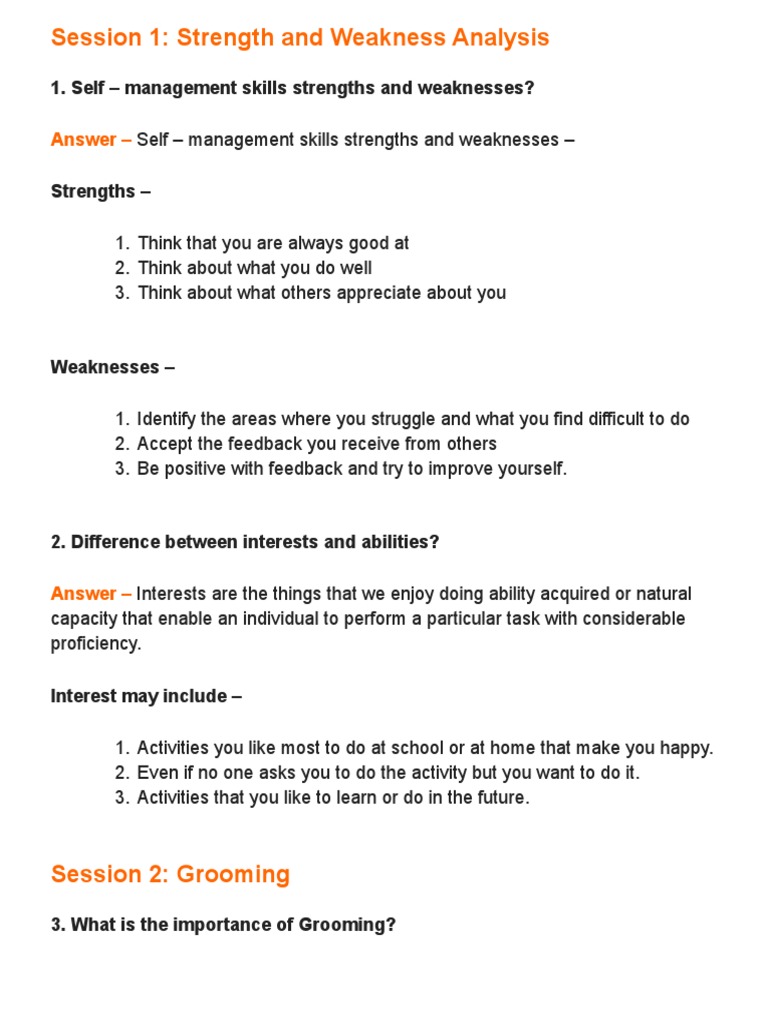 Unit - 2 Self Management Skills | PDF
