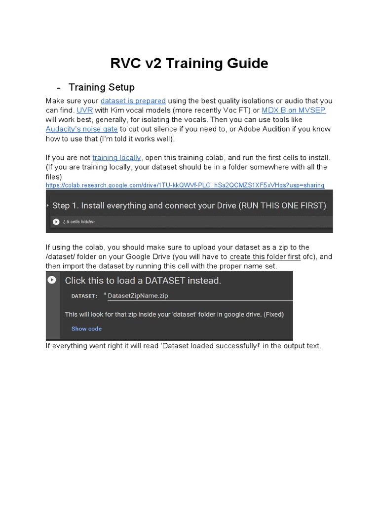 Training RVC v2 Models Guide (By Kalomaze) | PDF