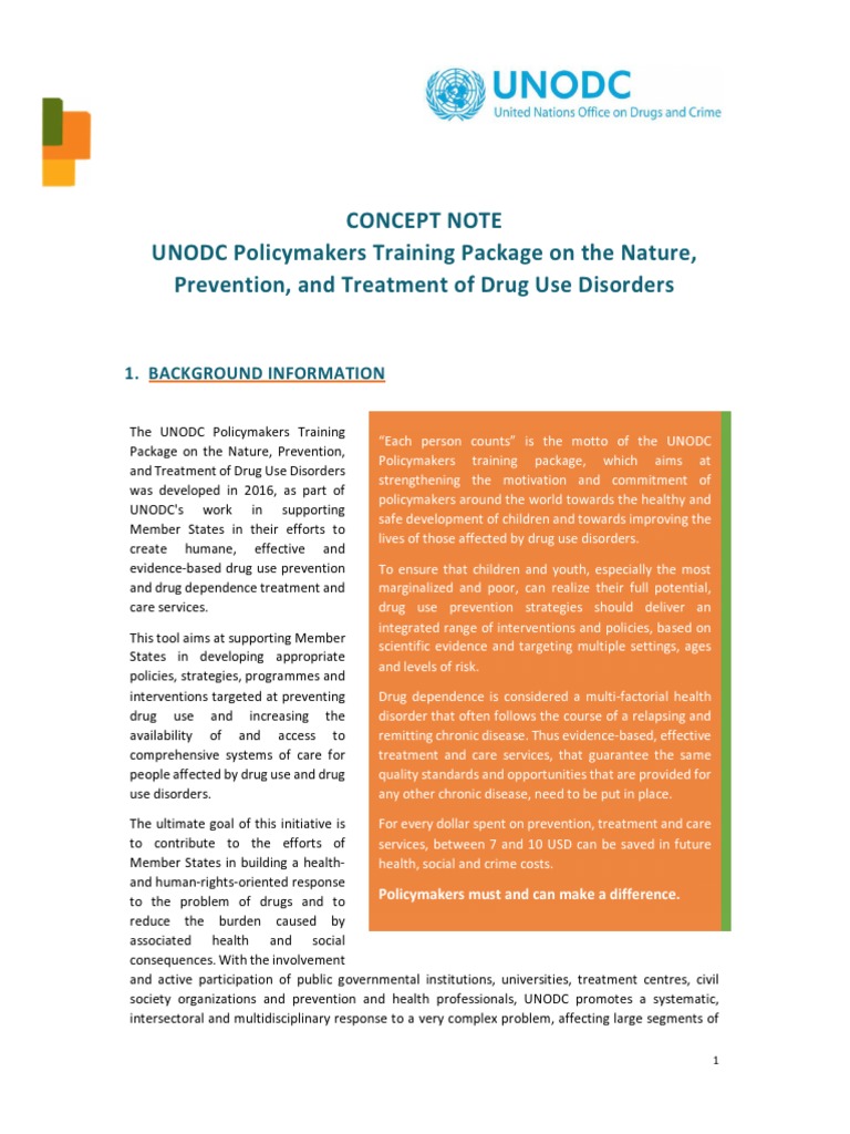 UNODC Drug Use Disorders Training Guide | PDF