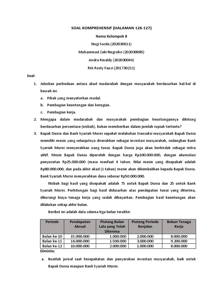 SOAL - KOMPREHENSIF Bab 8 | PDF