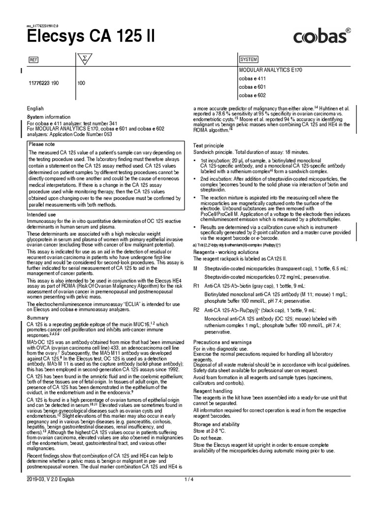 CA 125 II - Ms - 11776223190.v2.en | PDF