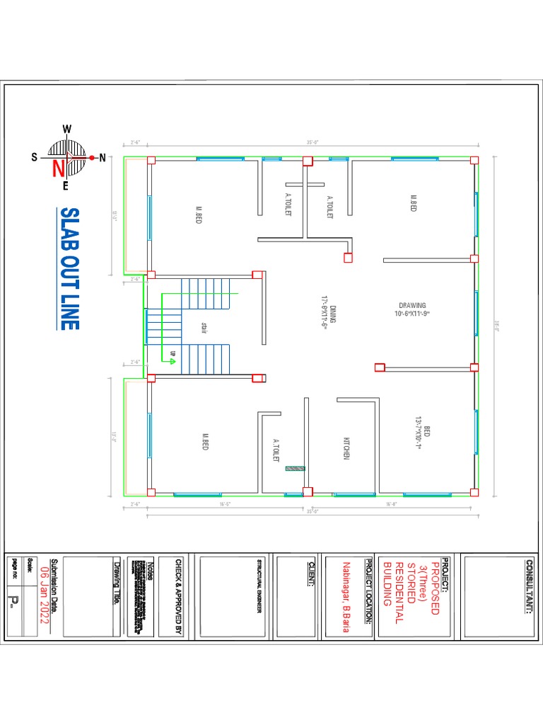 Three-Story Residential Building Plan | PDF