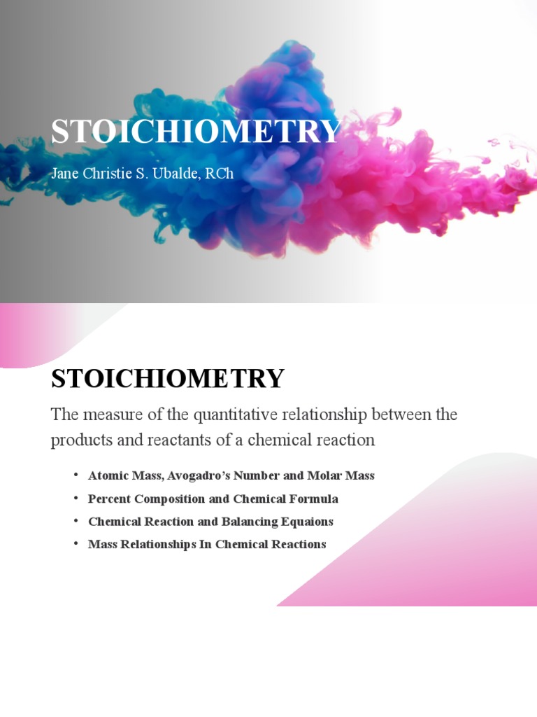 Stoich | PDF | Mole (Unit) | Molecules