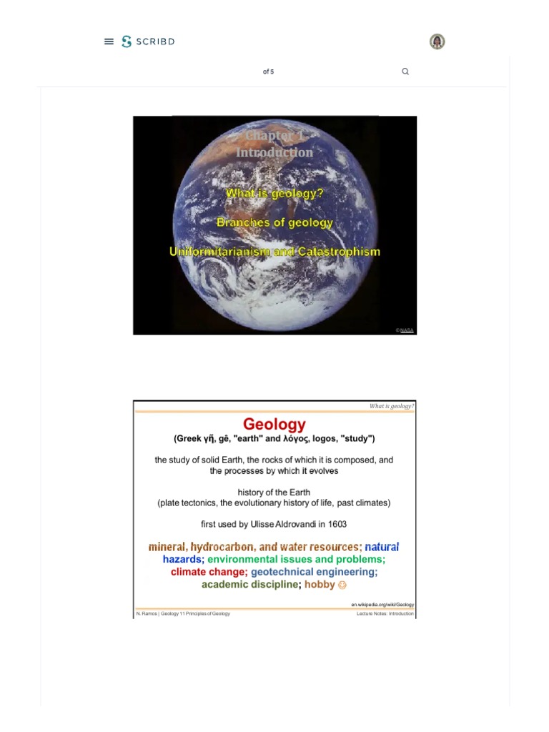 1 Introduction To Geology | PDF | Geology | Earth Sciences