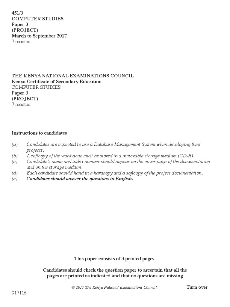 2017 451 KCSE PROJECT 2017 Mwanzo Baraka | PDF