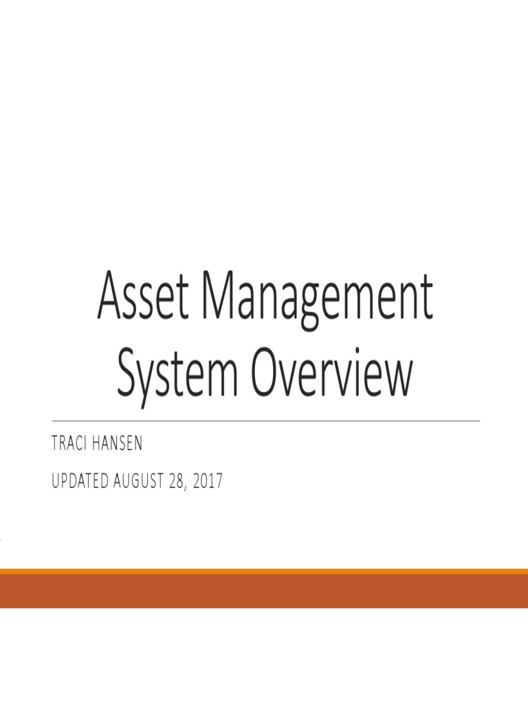 Asset Management Overview | PDF