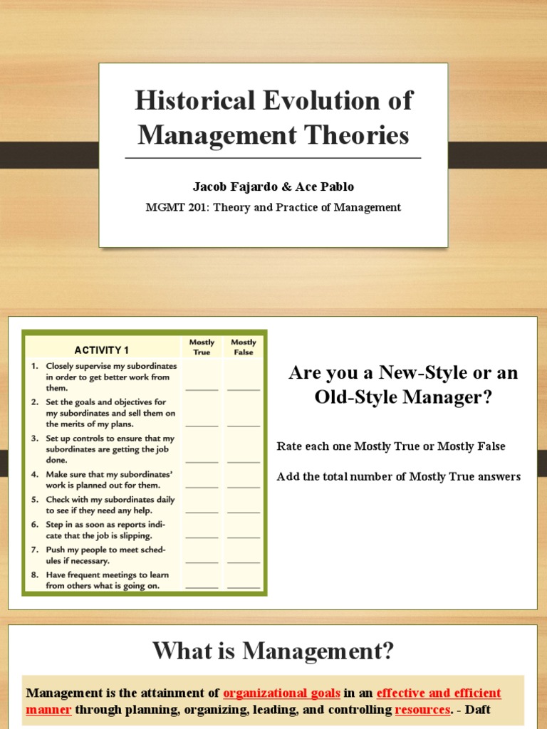 Historical Revolution of Management Theories.v1 | PDF | Bureaucracy ...